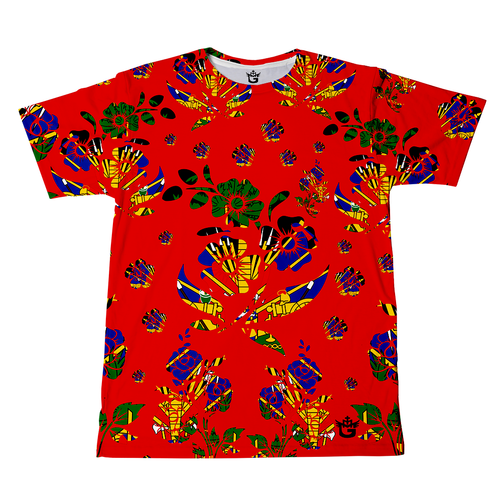 TMMG HAITI HAITIAN FLAG CHOUBLAK HIBISCUS T-SHIRT