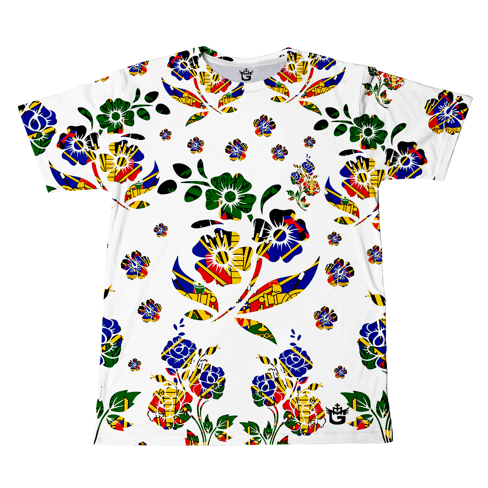 TMMG HAITI HAITIAN FLAG CHOUBLAK HIBISCUS T-SHIRT