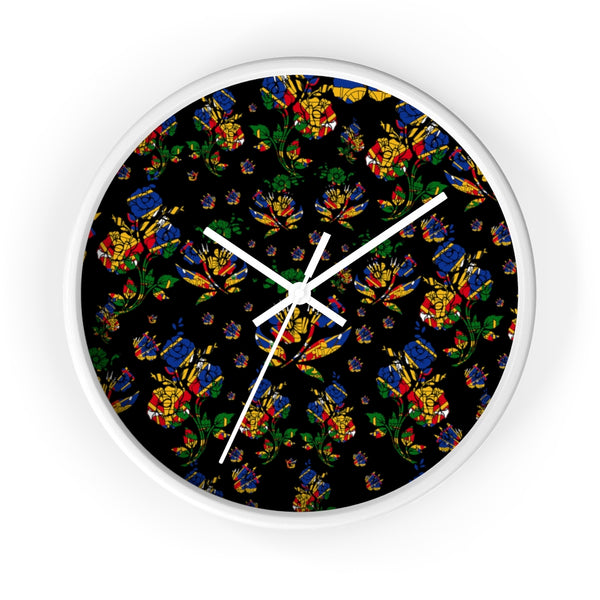 TMMG Haitian Flag Choublak Flower Wall clock